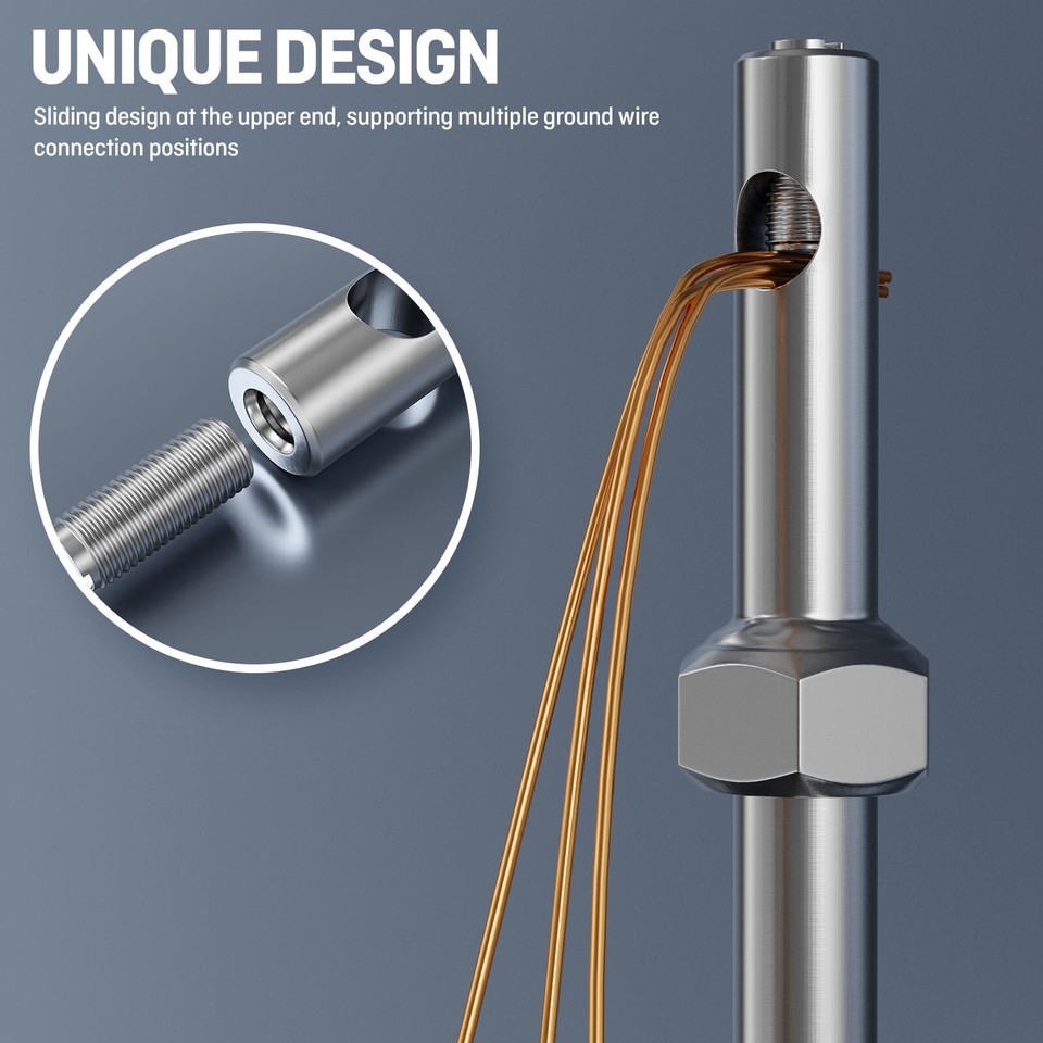 Heavy Duty Stainless Steel Grounding Rod, sliding ground rod | eBay