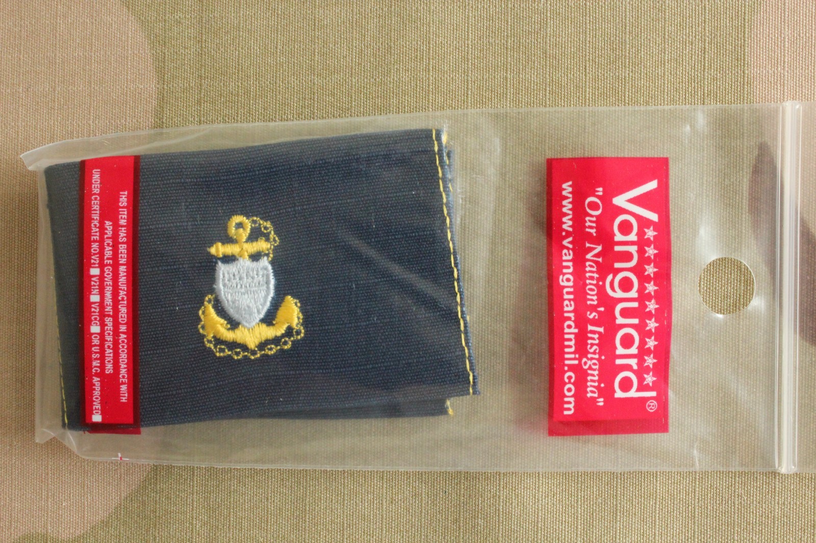 USCG US COAST GUARD CPO CHIEF PETTY OFFICER E-7 RANK EMBROIDERED ...