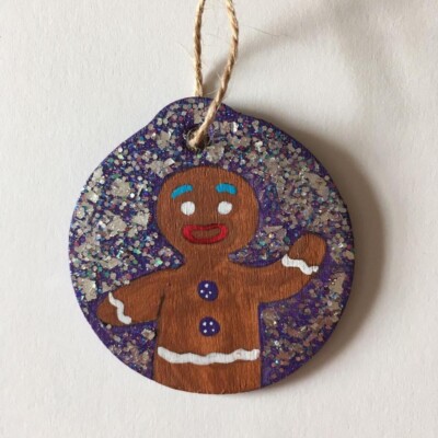 Shrek Gingy Hand Painted Wooden Christmas Tree Ornament | eBay