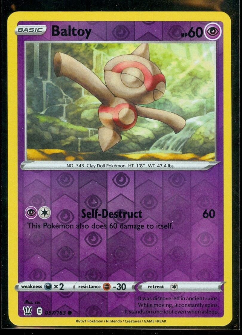 Pokemon BALTOY 057/163 Battle Styles - Rev Holo - - MINT | eBay