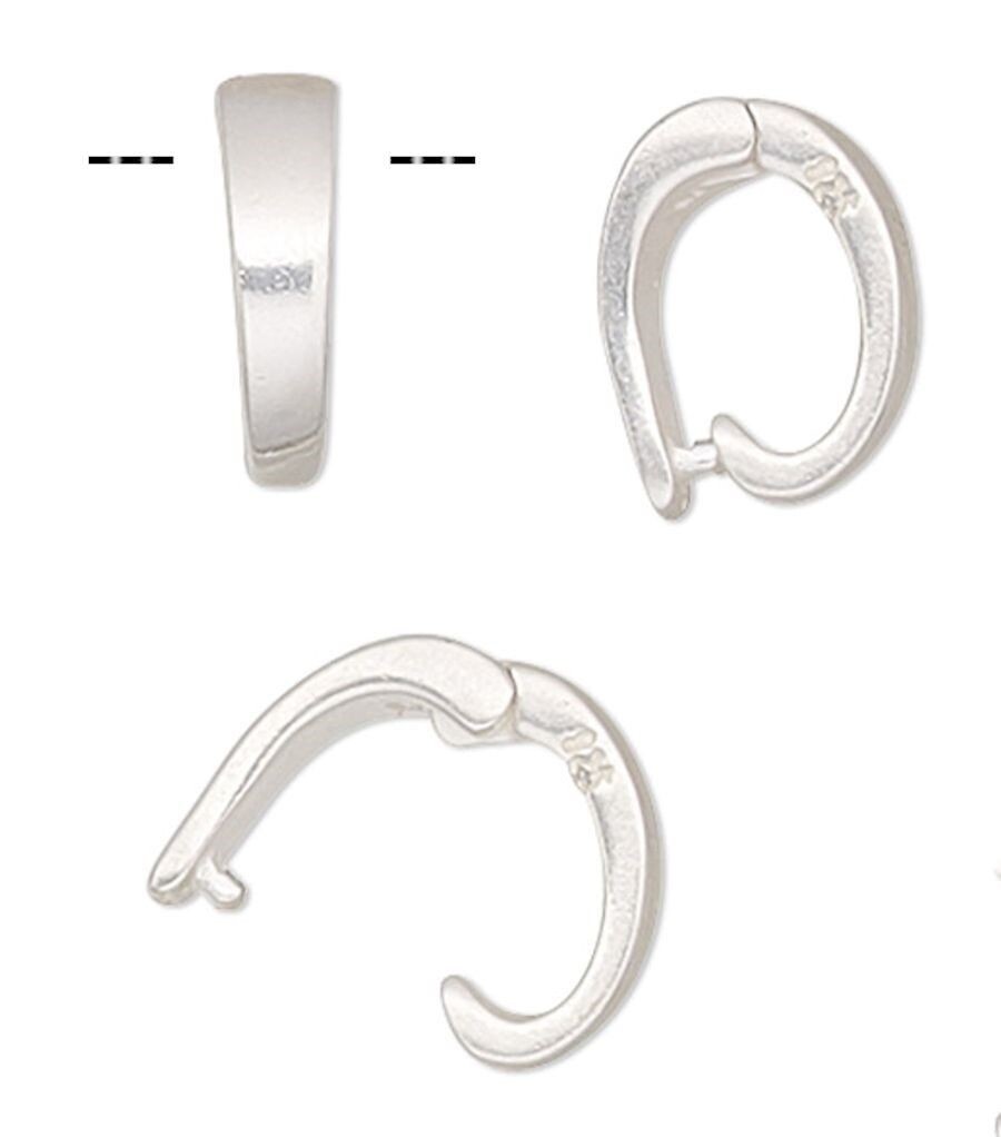 1 Small Or Medium Sterling Silver Bead Strand Enhancer Bail For Pendant ...