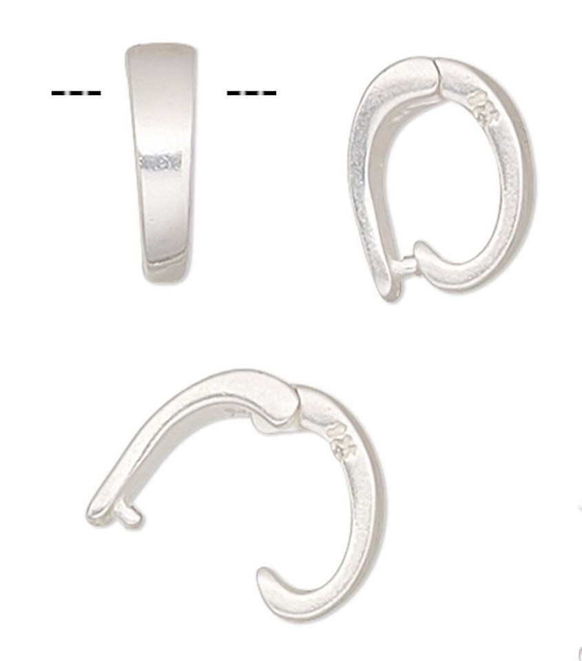 1 Small Or Medium Sterling Silver Bead Strand Enhancer Bail For Pendant ...