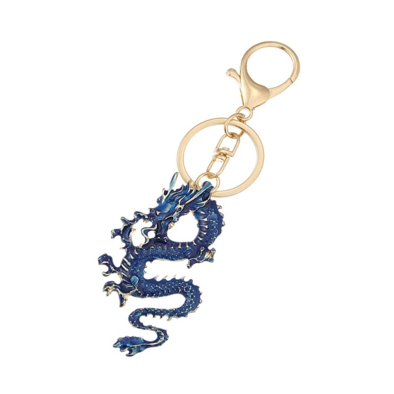 Cute Chinese Dragon Key Chain Adorable Crystal Pendant Keyrings for ...