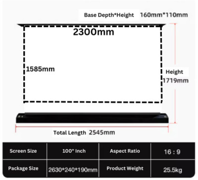 XGIMI 100" Inch Electronic Floor Rising 4k White Projector Screen ...