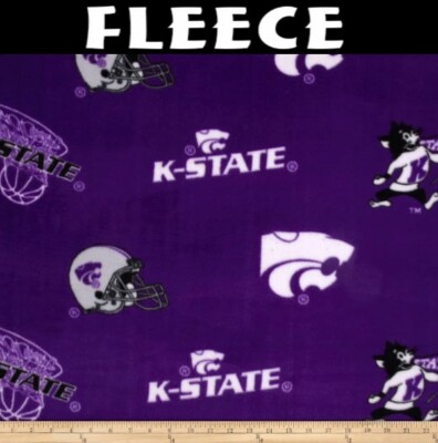 NCAA Kansas State University Allover Fleece Fabric by the Yard | eBay