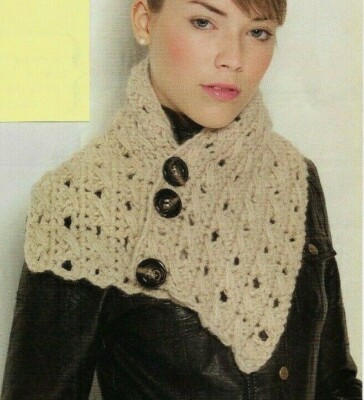 RAMSES SCARF NECK WARMER WITH BUTTONS WOMEN'S CROCHET PATTERN ...