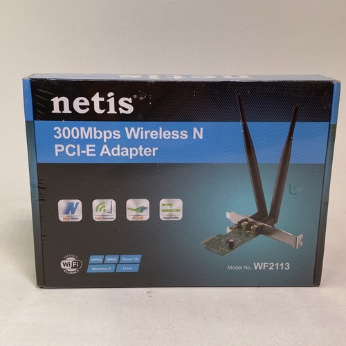 *NEW SEALED* NETIS WF2113 300Mbps Wireless N PCI-E Adapter with 5 dBi ...