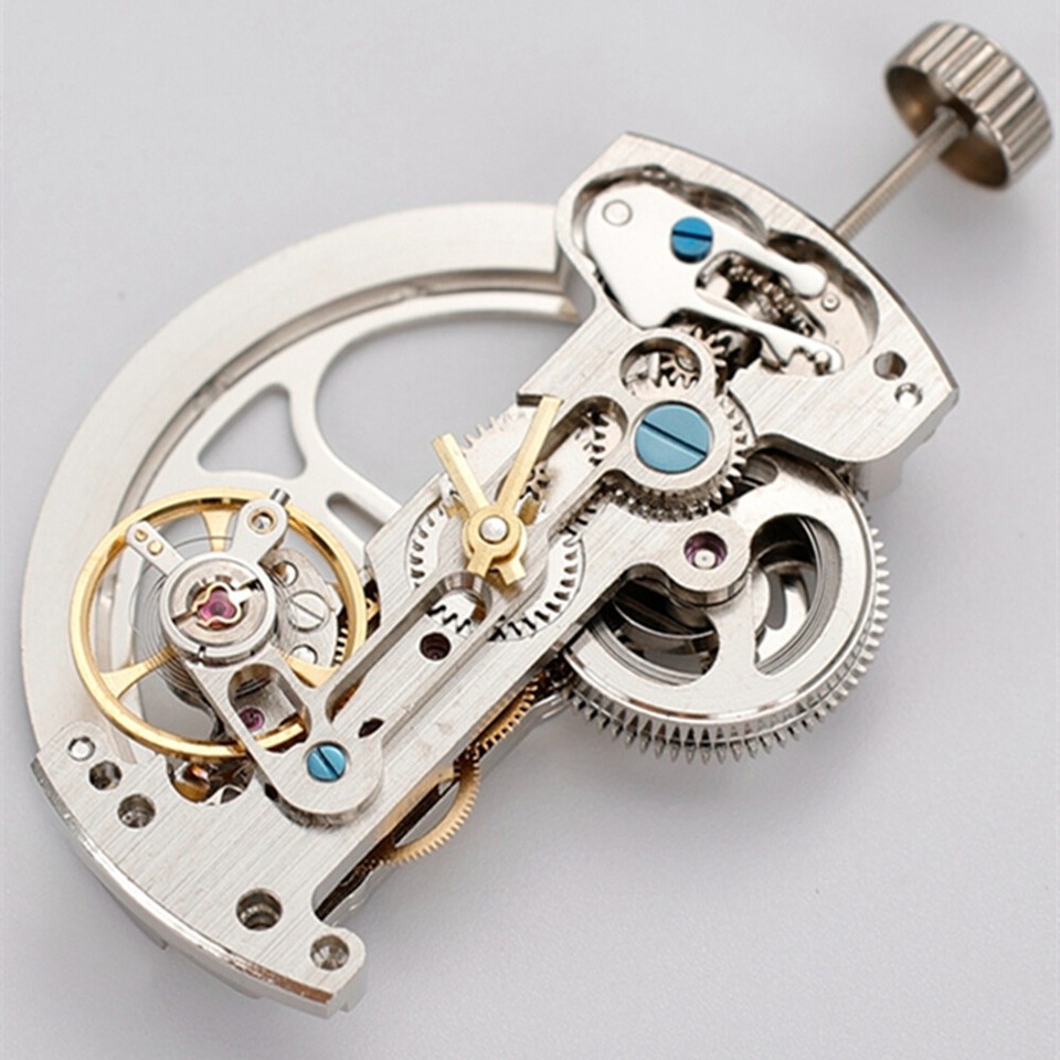 Asian LG0807 Silver Rectangle Bare Balance Wheel Automatic Mechanical ...