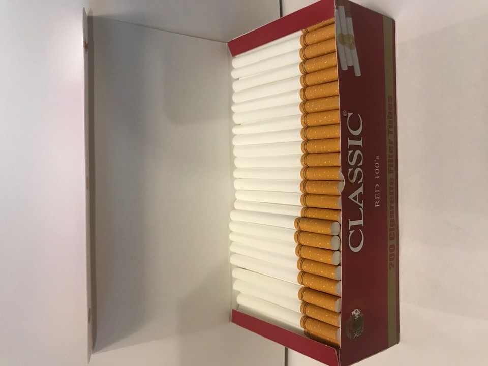 Classic Red 100's Size - 5 Boxes - 200 Cigarette Filter Tubes Each Box ...