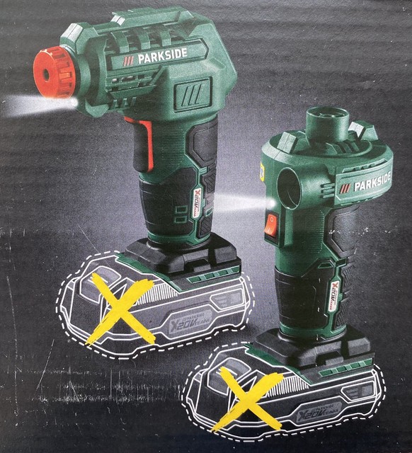 Parkside PAK 20-Li B2 und PALP 20-Li B2 Akku-Kompressor und -Luftpumpe ...