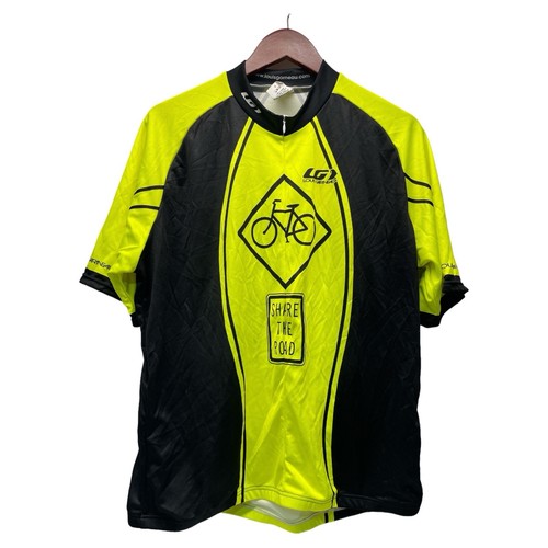 LG Louis Garneau Men’s 2XL Yello Black Full Zip 3pocket Cycling Jersey ...