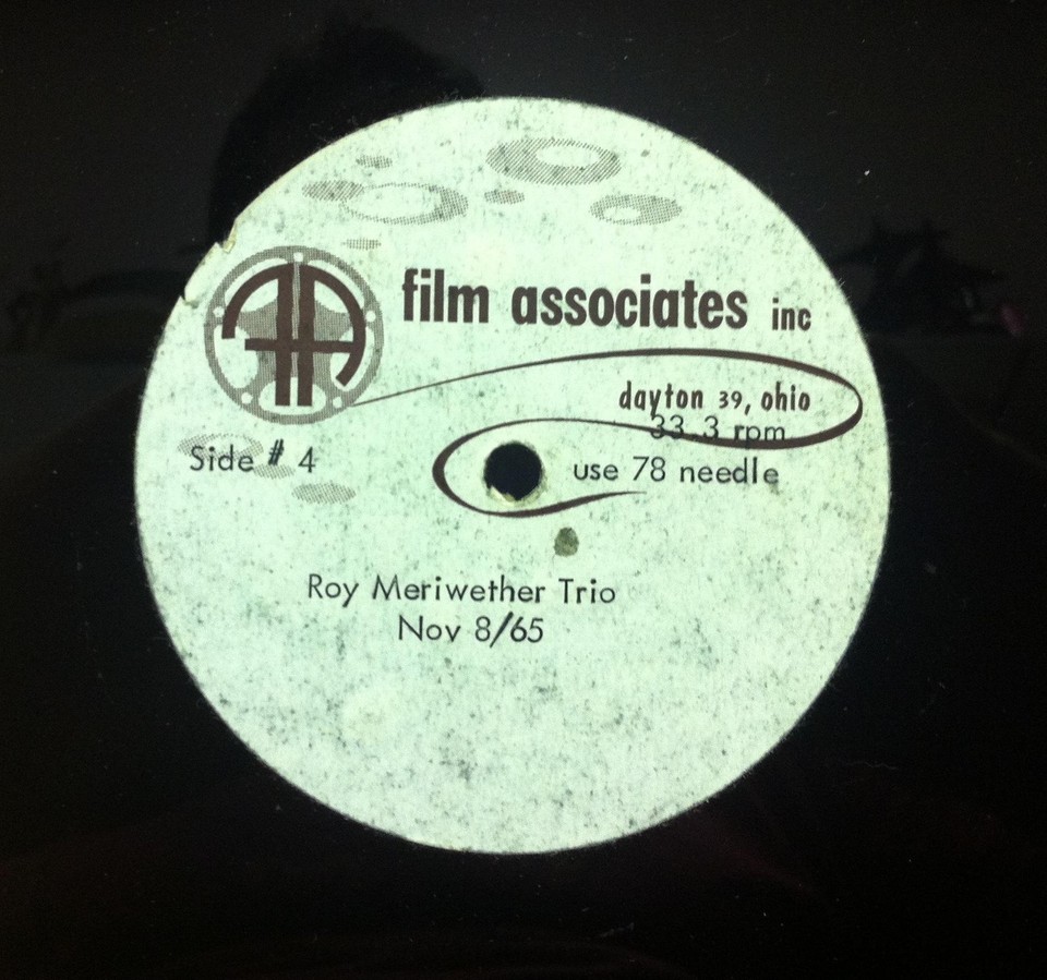 ROY MERIWETHER TRIO Acetate Live Dayton Ohio November 08/1965 LP VG ...