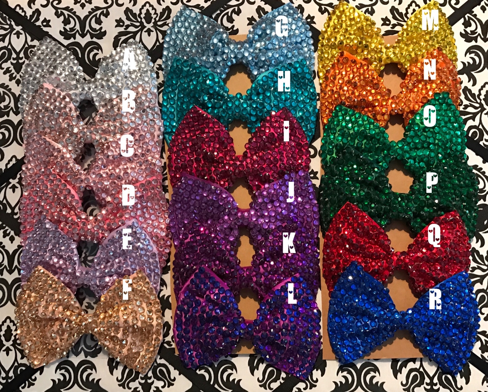 Rhinestone hair bows bling hair bows sparkly bows rhinestone bows bling ...