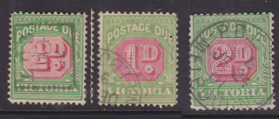 VICTORIA 1901-05 1/2d TO 2D Green QV POSTAGE DUE X3 USED (QM48.11) | eBay