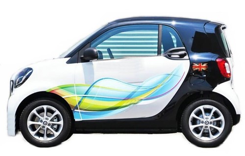 Graphics Car 2Sides Sticker Kit For Smart Fortwo Colorful Stripe Vinyl ...