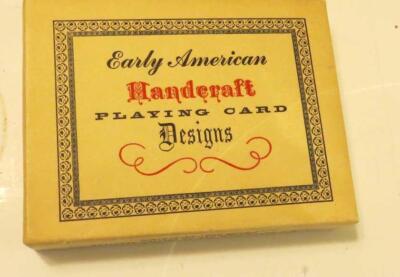 VTG EARLY PLAYING CARDS DBL DECK GALLERY ART APPLIQUE QUILT EAGLE ...