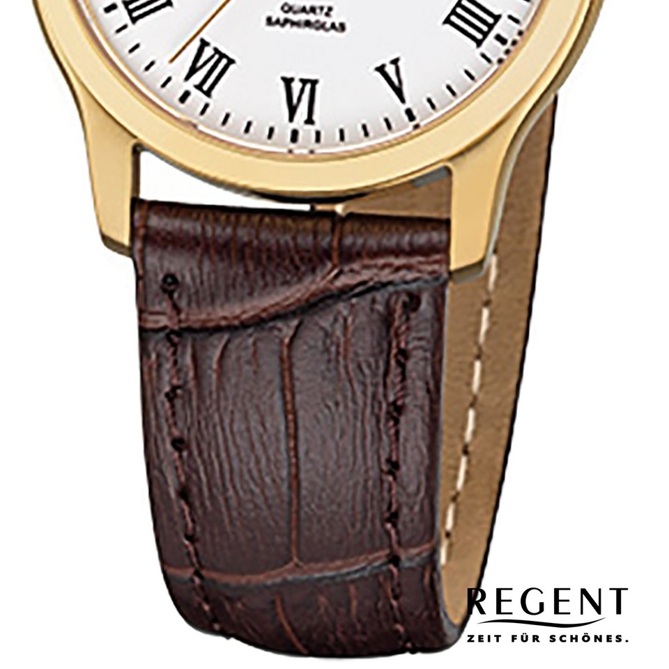 Regent Women's Braun Analog Wrist Watch F-1074 Leather Strap URF1074 ...