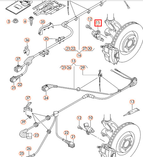 NEW AUDI A3 S3 8V REAR LEFT ABS SENSOR WHT003864B ORIGINAL | eBay