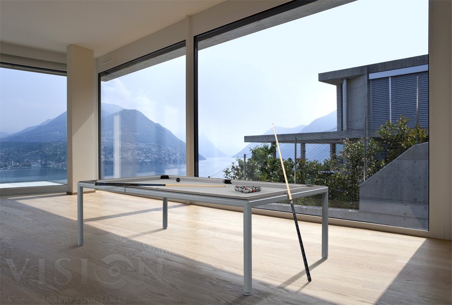 White 8' Modern Convertible Pool Billiard Table 'Ultra'; dining/desk ...