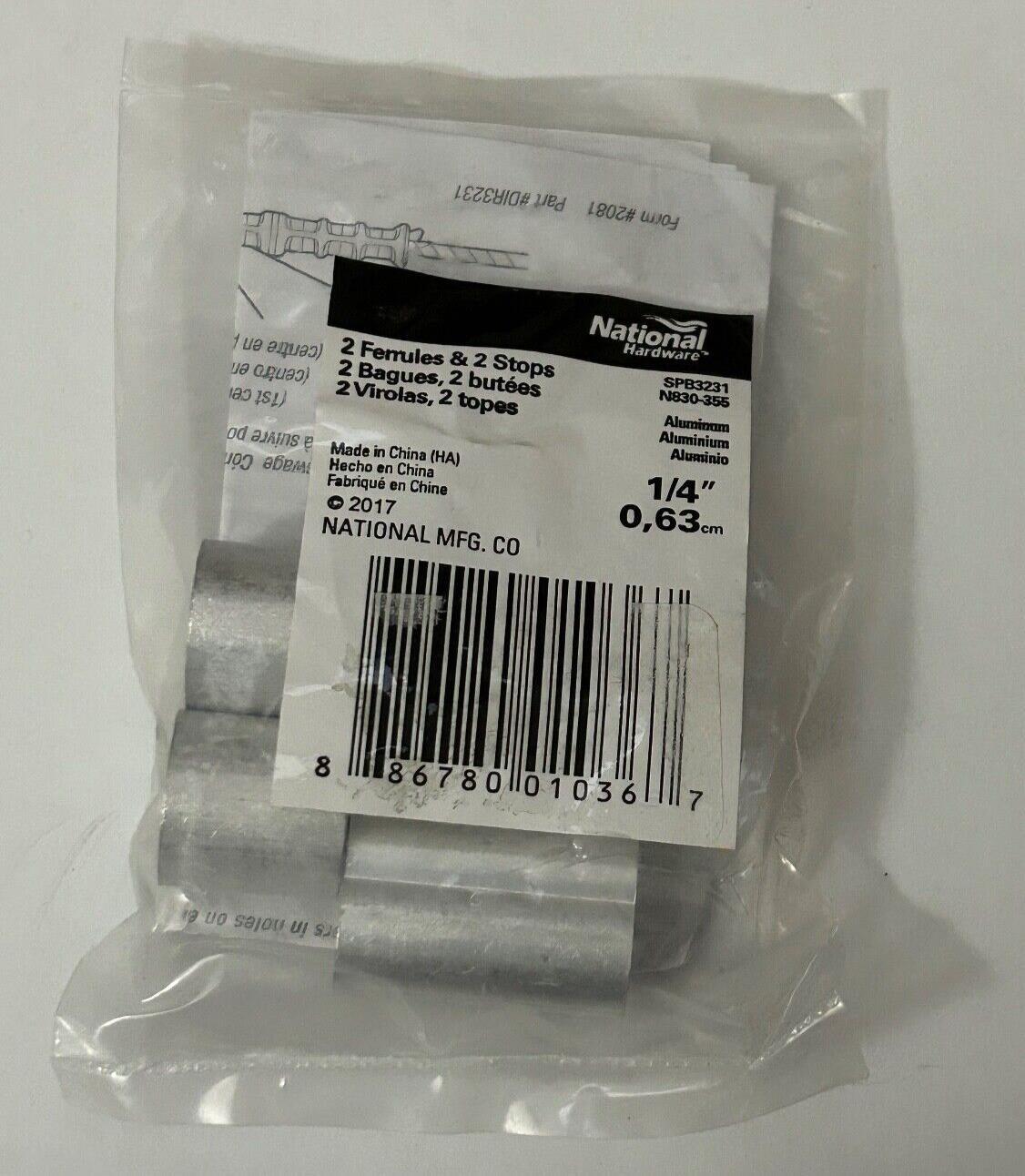 National Hardware N830-355 - 3 Packets of 2 Ferrules /2 Stops - 1/4" (0 ...