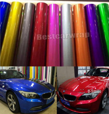 Full Roll - Candy Metallic Glossy Vinyl Car Wrap Film Sticker Sheet ...