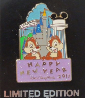 DISNEY WDW HAPPY NEW YEAR 2011 CHIP N DALE EARFUL TOWER MONORAIL LE ...