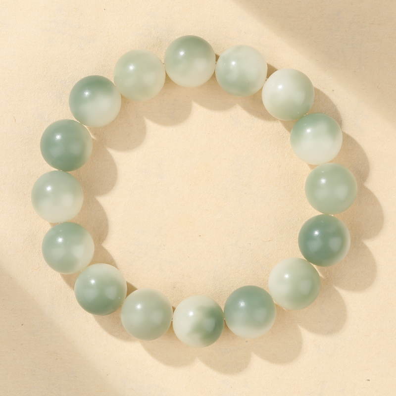 Putuo Mountain White Jade Bodhi Hand String with Beads and Buddha Beads ...