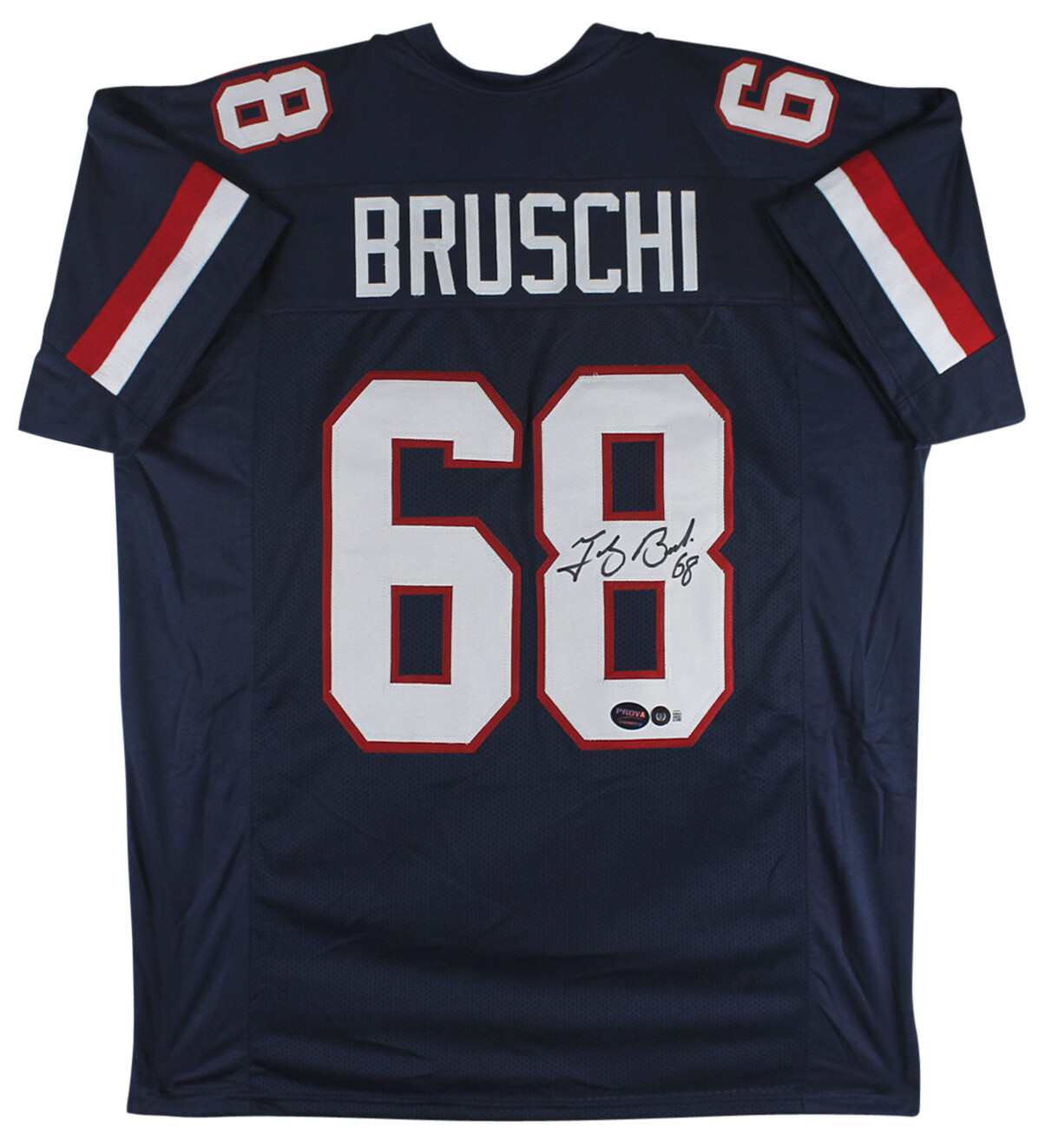 Arizona Tedy Bruschi Authentic Signed Navy Blue Pro Style Jersey BAS ...