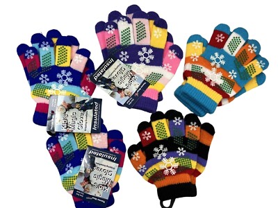 KIDS Magic Gloves w/ Snowflakes - Various Colors - 5 PAIR | eBay