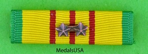 VIETNAM SERVICE MEDAL MOUNTED RIBBON BAR with 2 Bronze Campaign ...