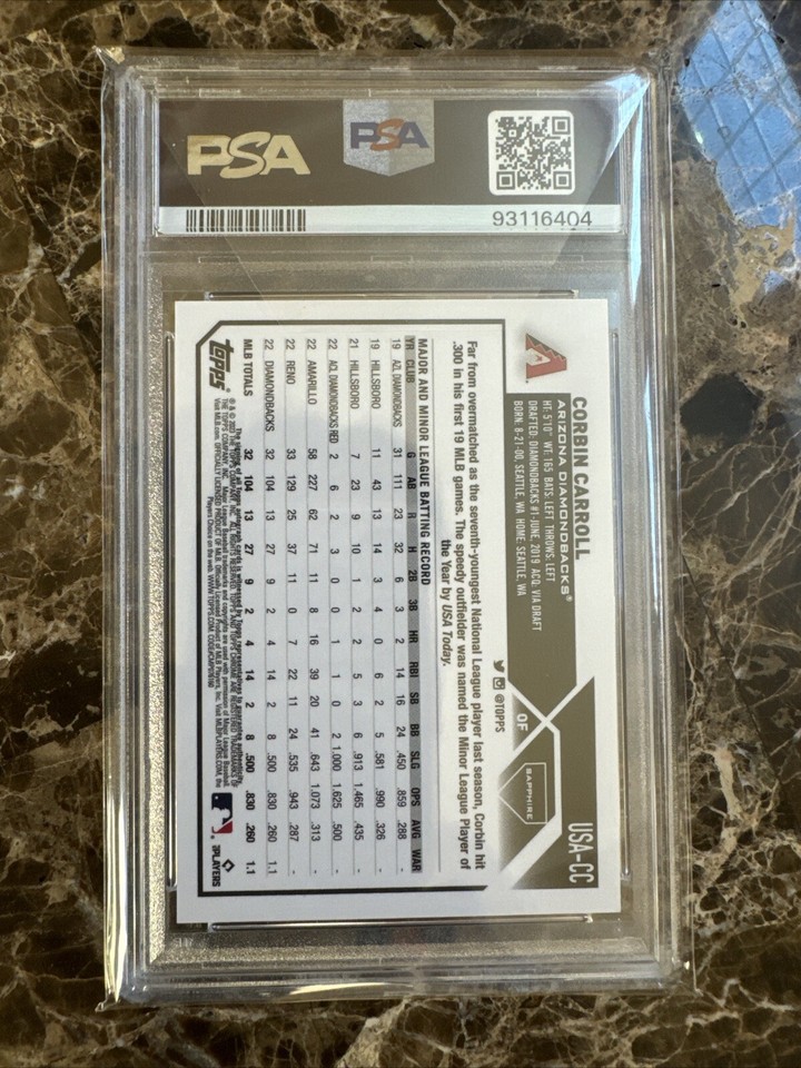 2023 Topps Chrome Sapphire Update Corbin Carroll Orange Auto RC #/25 PSA 10 🔥 | eBay