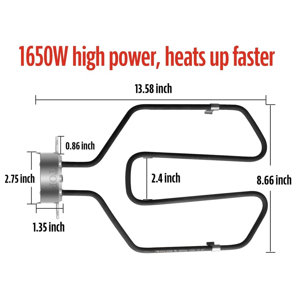 Upgrade Universal 1650W 15A Electric Smoker Heating Element Kits with ...