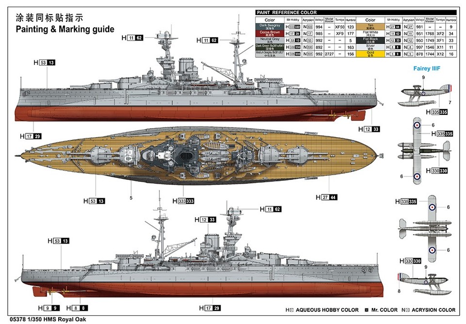 Trumpeter 05378 1/350 HMS Royal Oak Battleship Precision Assembly Model ...