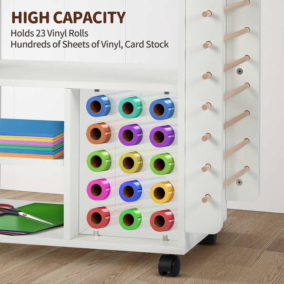 1 Mobile Craft Storage Cart With Locking Wheels Wooden Craft Organizing ...