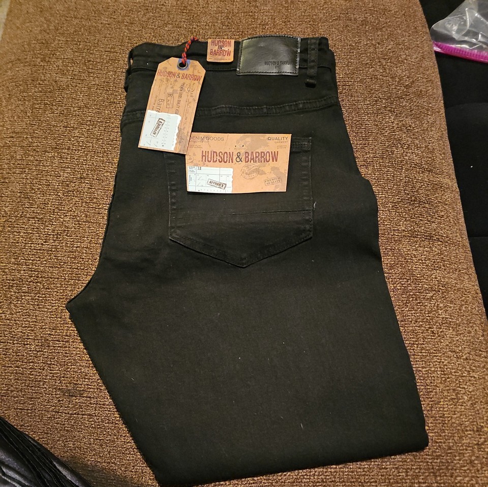 Hudson & Barrow NYC Jeans 40x30 Black Denim Pants Comfort Stretch NWT ...