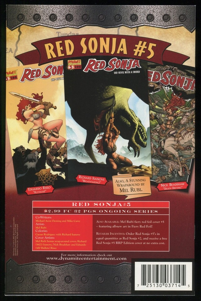 Red Sonja 4 Variant Comic Dynamic Forces Blue Foil Ltd Ed Marc ...