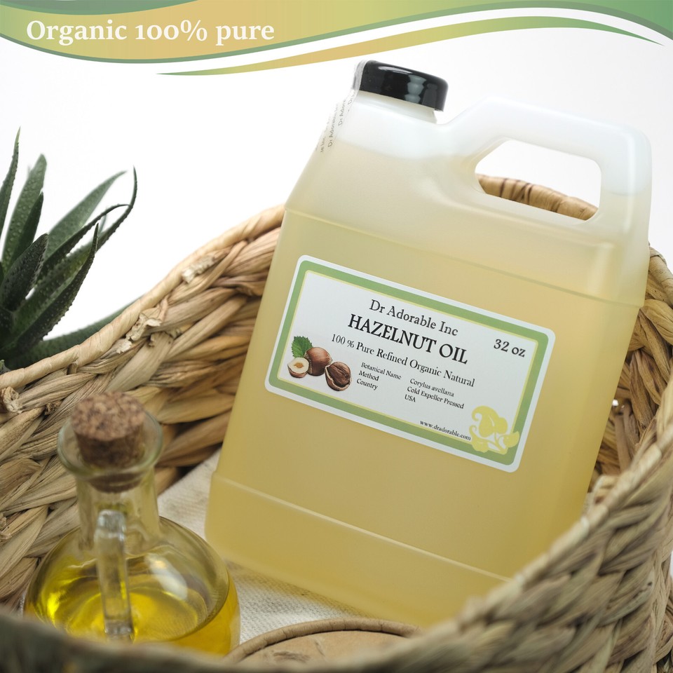 Pure Hazelnut Oil Organic by Dr.Adoroble 2 oz 4 oz up to Gallon Free ...