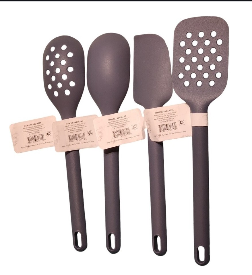 CWC 4PCs Kitchen Utensils Plastic Silicone Durable Light Gray | eBay
