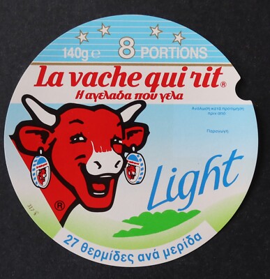 Etichetta formaggio MUCCA CHE RIDE 317 140g 8P Grecia Rabier VQR 266 | eBay