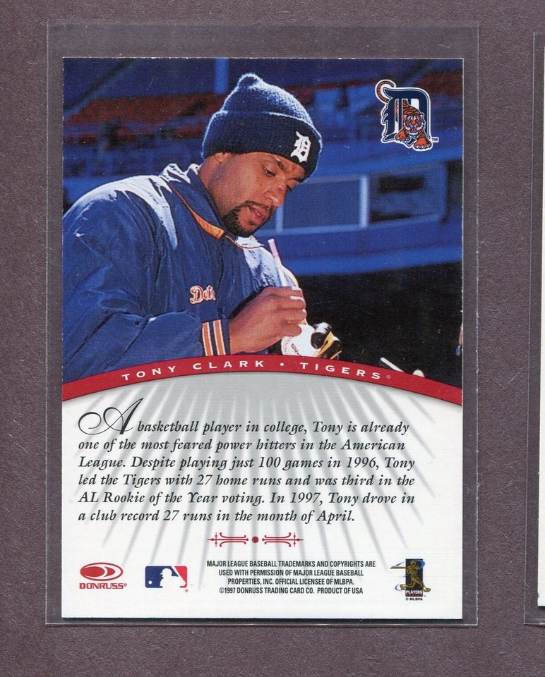 TONY CLARK DETROIT TIGERS 1997 DONRUSS SIGNATURE SERIES AUTOGRAPHED ...