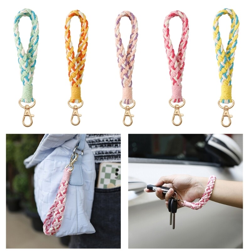 Colorful Nylon Braided Rope Keychain Keyring for DIY Keychain Holder ...