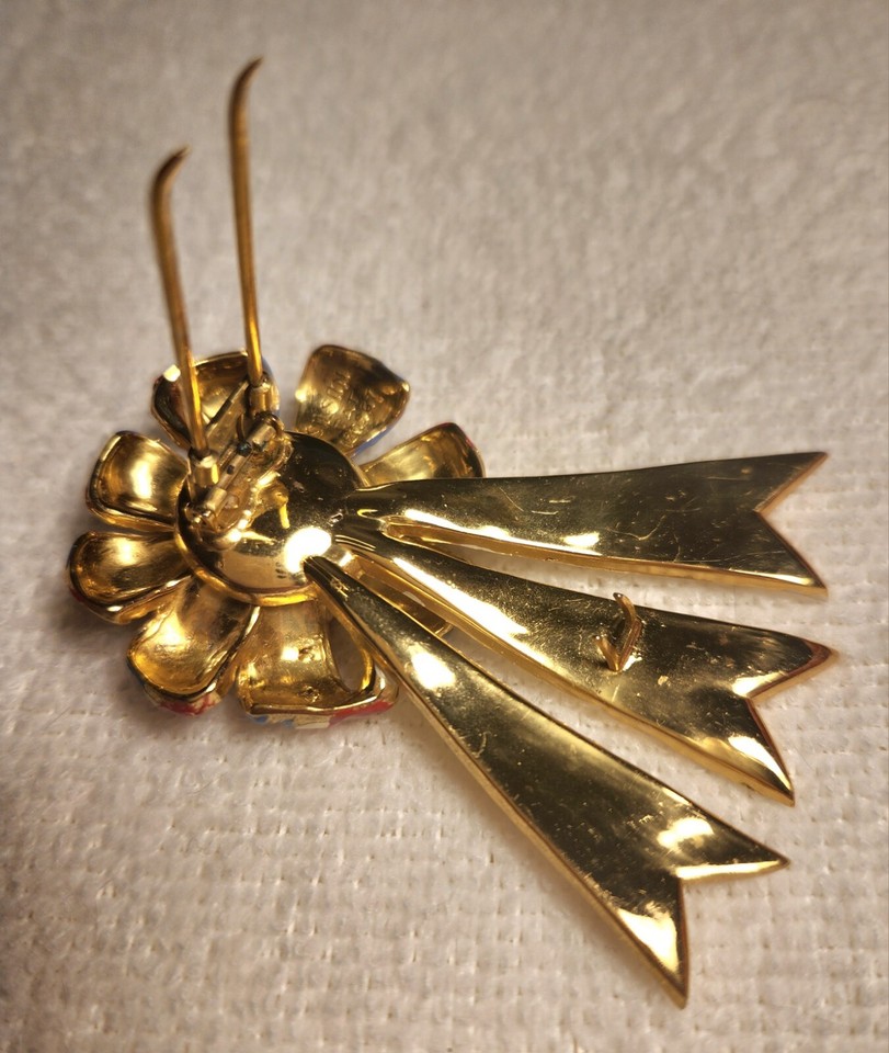 HTF Silson French Cockade Fur Clip Pin Brooch WWII Vintage Enamel Red ...