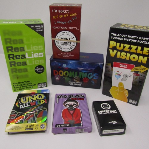 Card Games Lot Adult Party Games ReaLies Puzzle Vision Doomlings ...