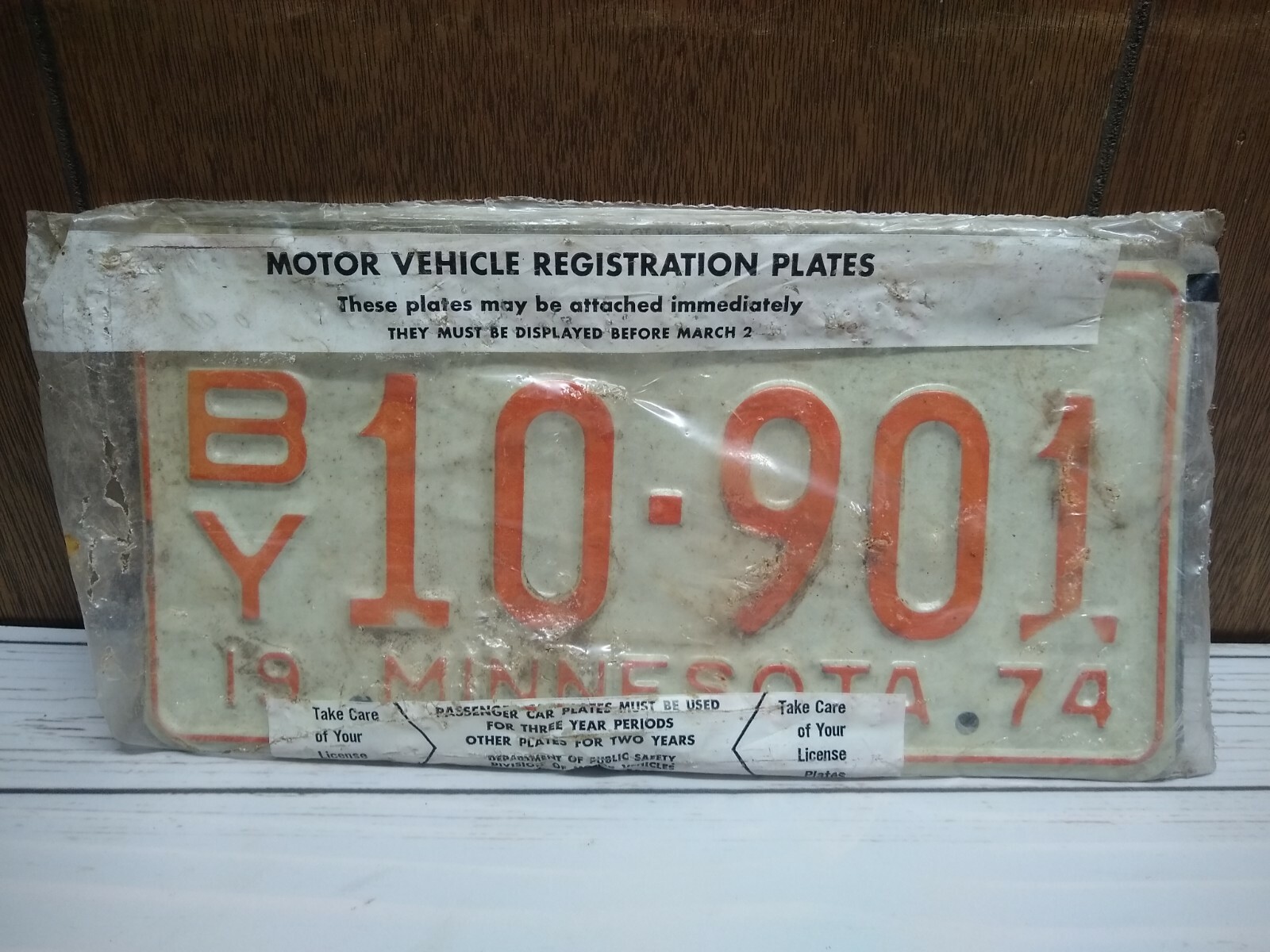 Set of 2 - 1974 74 Sealed Duplicate Minnesota MN Motor License Plates ...