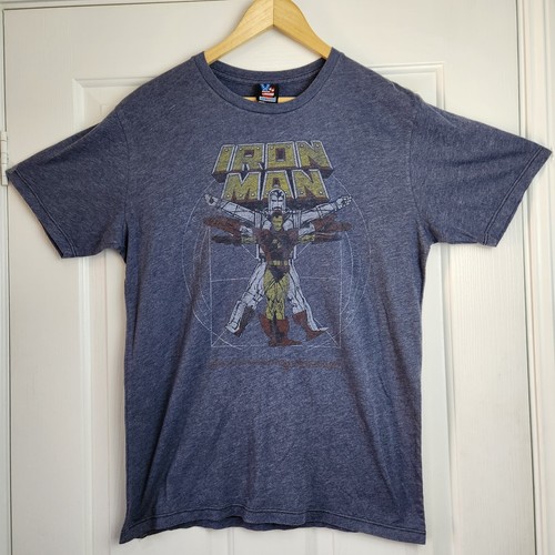 Junk Food - Iron Man Vitruvian | Marvel Made In USA - Medium Blue ...
