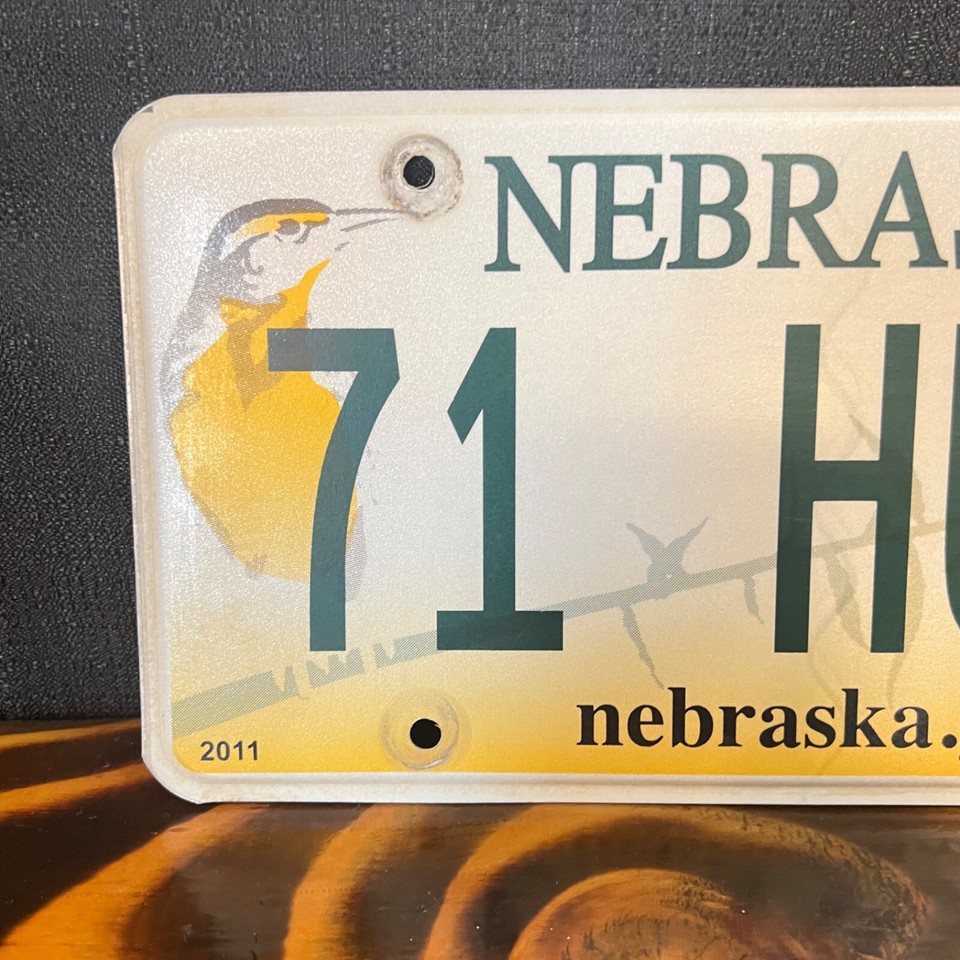 2011 NEBRASKA NE LICENSE PLATE Yellow Bird #71 HUFF, Expired | eBay