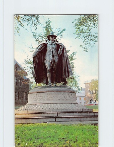 Postcard The Puritan Bronze Statue of Augustus Saint Gaudens Merrick ...