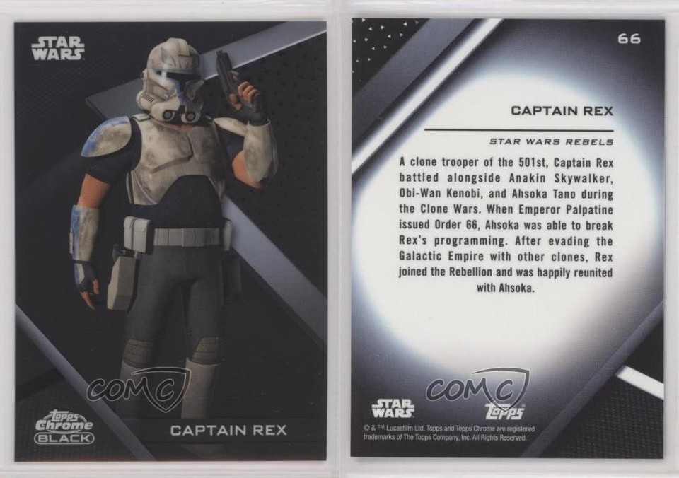 2022 Topps Chrome Black Star Wars Star Wars Rebels Captain Rex #66 4et ...