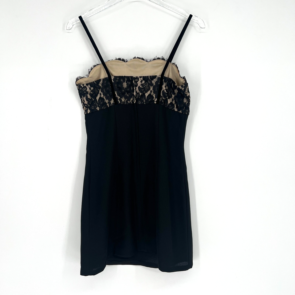 Vtg Scott McClintock Mini Dress Womens 4 Black Lace 90s Y2K Sexy LBD ...