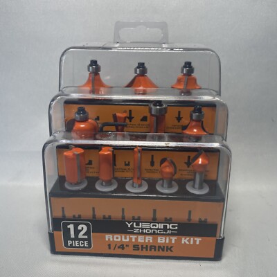 1/4 Shank Router Bit Set Router bit set 1/4 Shank 12 Piece Router bit ...